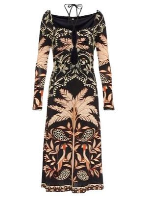 Johanna Ortiz Fables Of The Night Midi Dress - Black