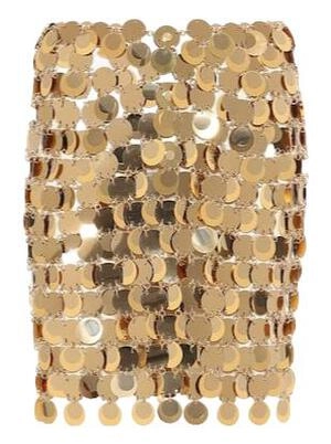 Rabanne Sequined Chainmail Miniskirt - Nude