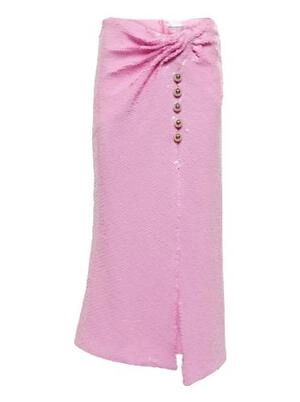 Rabanne Sequined Midi Skirt - Pink