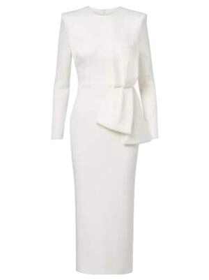Alex Perry Bow-detail Crepe Satin Gown - White