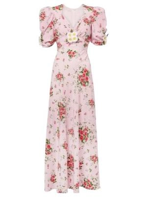 RODARTE Floral Silk Maxi Dress - Pink