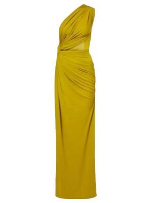 Alex Perry One-shoulder Draped Crêpe Jersey Gown - Brown