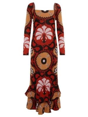 Johanna Ortiz Artful Dream Cotton Midi Dress - Brown
