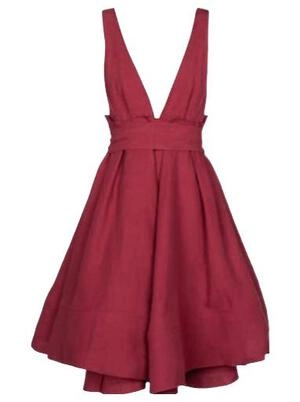 Brock Collection Quesnyn Linen Mini Dress - Red