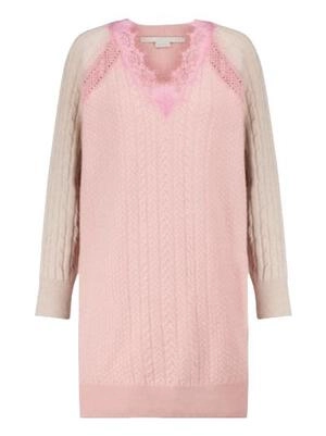 Stella McCartney Lace-trimmed Wool Minidress - Pink