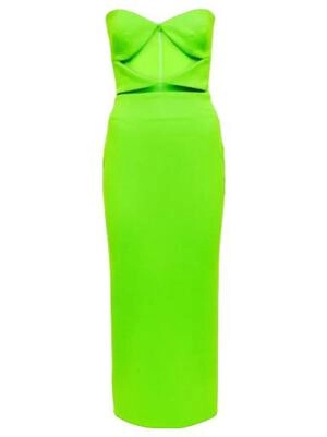 Alex Perry Hale Cutout Crepe Midi Dress - Green