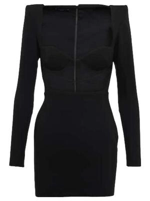 Alex Perry Cutout Crêpe Mini Dress - Black