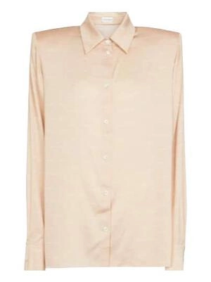 MAGDA BUTRYM Magda Butrym Stretch-Silk Logo Print Shirt