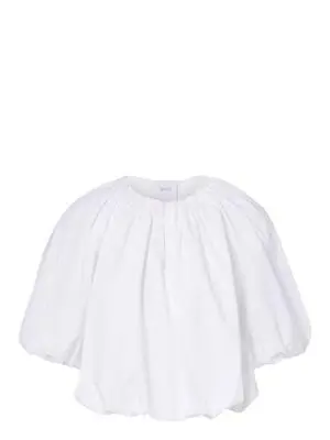 PATOU Patou Gathered Cotton Top White