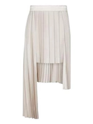 PETER DO Pleated Asymmetric Midi Skirt - White