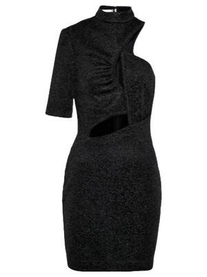 Stella McCartney One-shoulder Cut-out Mini Dress - Black