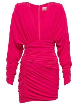 Alexandre Vauthier Ruched V-neck Mini Dress - Red