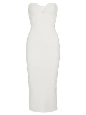Galvan Thalia Strapless Midi Dress - White