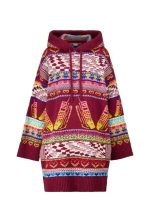 Stella McCartney Intarsia Wool-blend Hoodie Dress - Red