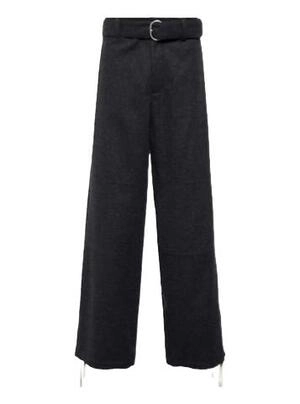 JIL SANDER Virgin Wool Wide-leg Pants - Black