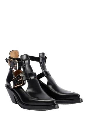 Gabriela Hearst Castro Leather Ankle Boots - Black