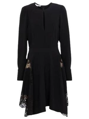 Stella McCartney Celeste Lace-trimmed Cady Mini Dress - Black