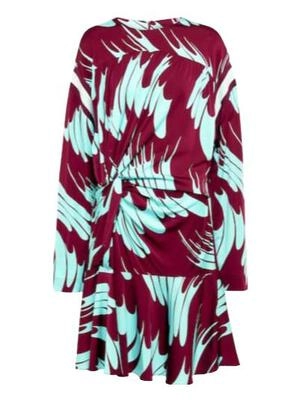 Stella McCartney Printed Knot Detail Mini Dress - Red