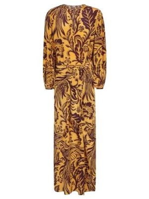 Johanna Ortiz Traditional Landscape Floral Maxi Dress - Brown