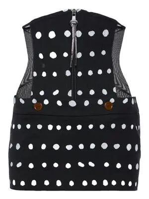 VIVIENNE WESTWOOD Foam Polka-dot Virgin Wool Miniskirt - Black