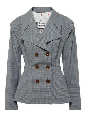 VIVIENNE WESTWOOD Gingham Check Cotton Jacket - Gray