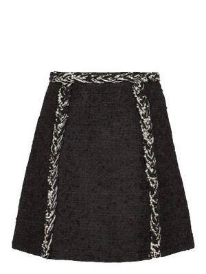 Giambattista Valli Tweed Mini Skirt With Braided Trim - Black