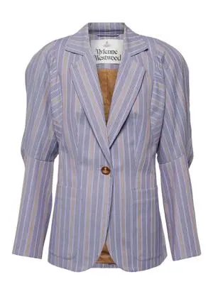 VIVIENNE WESTWOOD Striped Cotton Blazer - Blue