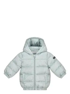 Dior Hooded Down Jacket With Oblique Jacquard - Green