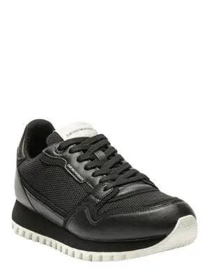 Emporio Armani Low-top Lace-up Sneakers - Black