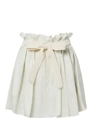 PATOU Patou Striped Silk Miniskirt White