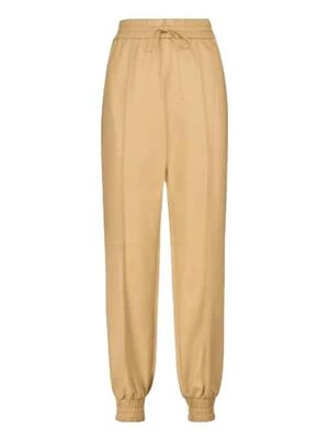 JIL SANDER Leather Pants With Ankle Zipper And Drawstring Waist - Nude