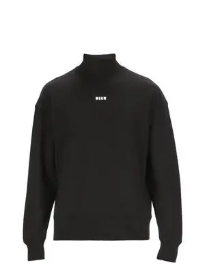 MSGM High Neck Logo Sweatshirt - Black