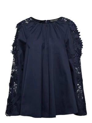 Oscar De La Renta Cotton Lace Blouse - Black