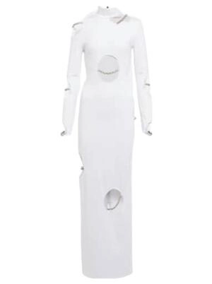 CHRISTOPHER KANE Embellished Cutout Maxi Dress - White