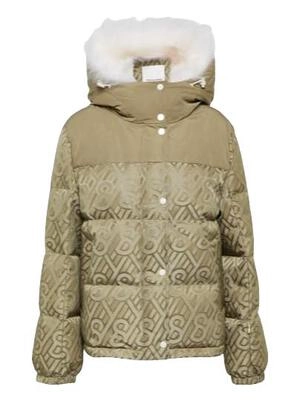 YVES SALOMON Logo Shearling-trimmed Down Jacket - Nude