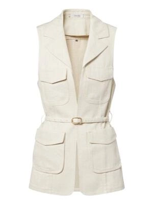 Dorothee Schumacher Summer Of Love Belted Denim Vest - White