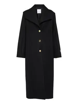 PATOU Single-breasted Long Coat - Black