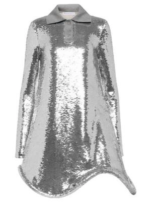 J.W.ANDERSON Sequined Polo Minidress - Gray