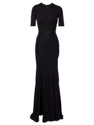 Victoria Beckham Ruched Crêpe Jersey Maxi Dress - Black