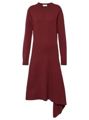 JIL SANDER Jil Sander Asymmetrical Wool Midi Dress Brown