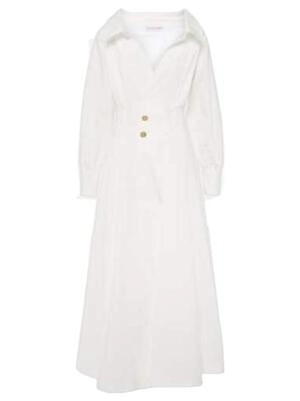 Altuzarra Isabela Cotton-blend Midi Dress - White