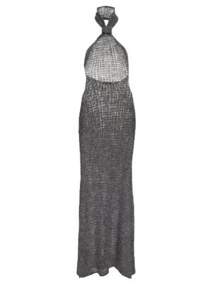 ANN DEMEULEMEESTER Halterneck Alpaca-blend Maxi Dress - Black