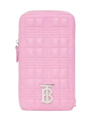 Burberry Lola Quilted Pouch Bag With Chain Strap - Pink