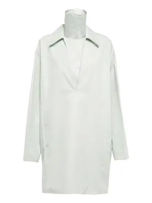 JIL SANDER V-neck Cotton Minidress - White