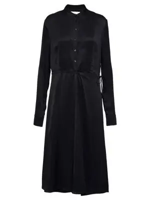 JIL SANDER A-line Midi Dress With Button Detailing - Black