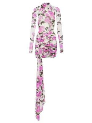 DAVID KOMA David Koma Floral Ruched Mini Dress