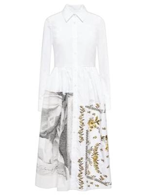 Erdem Sutton Printed Cotton Shirt Dress - White