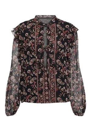 Giambattista Valli Printed Silk Blouse - Black