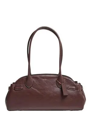 COACH Empire Carryall 34 Glazed Leather Shoulder Bag - Red