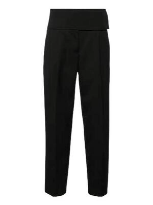 JIL SANDER High-waisted Wide-leg Wool Trousers - Black